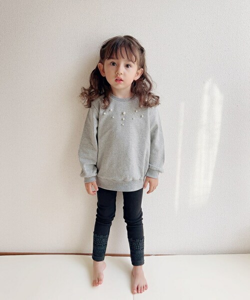 キッズ トレーナー 女の子 通販 スウェット 13272002 プルオーバー スエット 綿100% コットン 小学生 ジュニア 通学 パール ...