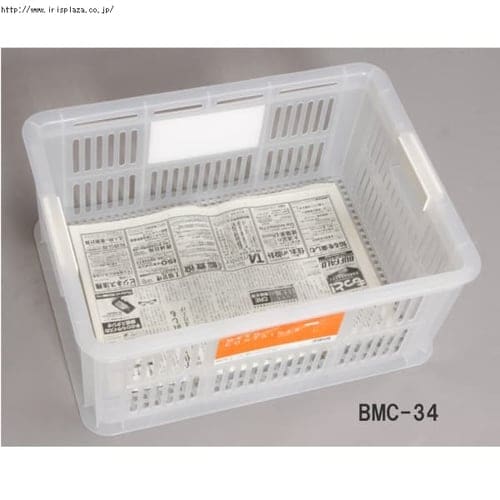 バックル付メッシュコンテナ BMC-34 クリア／ホワイト H237103│アイリスプラザ│アイリスオーヤマ公式通販サイト
