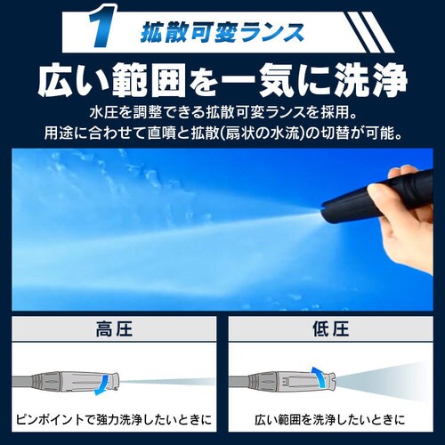 高圧洗浄機 タンク式 8.5MPa 温水使用可能 12点セット SBT-512N ホワイト H568832