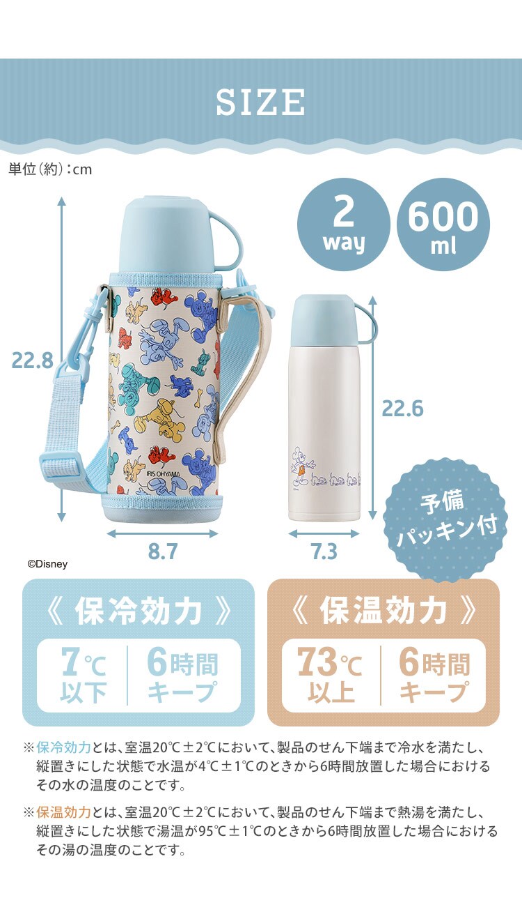 ステンレスケータイボトル 2WAYボトル 2WB-600D 全2色 H103153│アイリスプラザ│アイリスオーヤマ公式通販サイト