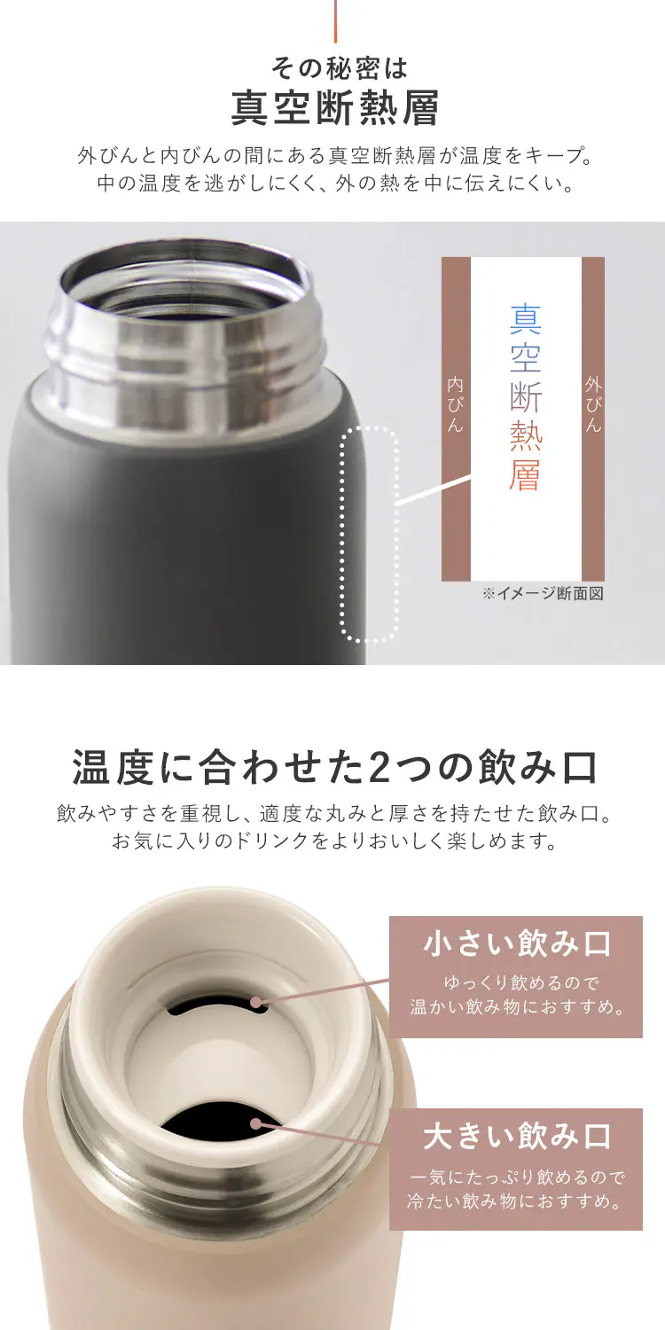 ステンレスケータイボトル スクリュー 350ml SKB-S350 全2色 106486