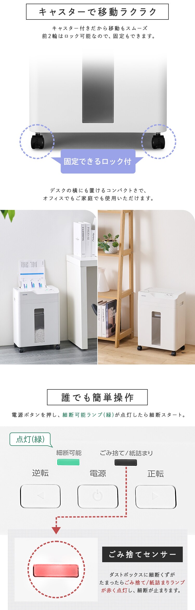 オートフィードシュレッダー AFSB60M ホワイト 106566