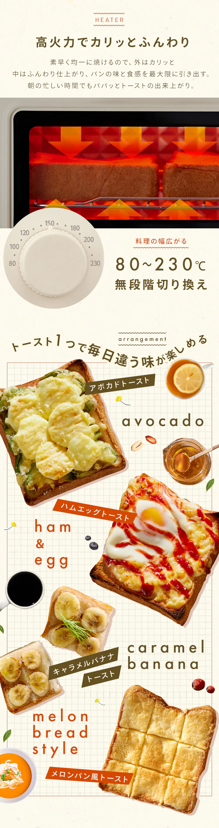 オーブントースター 2枚焼き EOT-201 全2色 108027