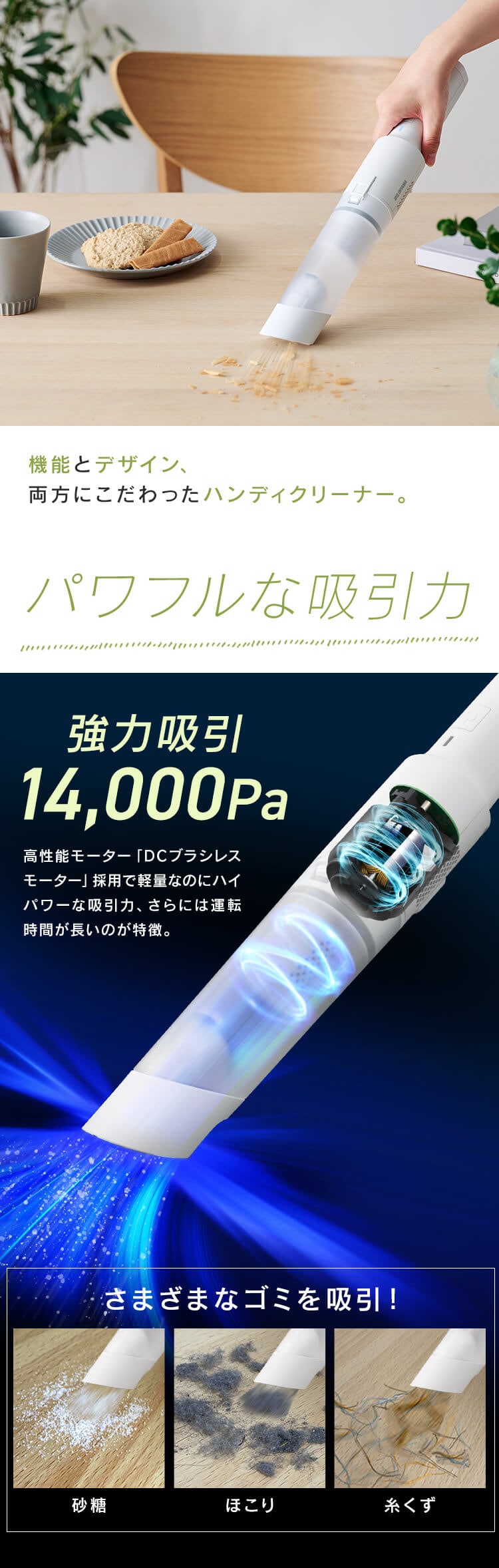 充電式ハンディクリーナー マルチツールセット HCD-22M-W ホワイト H298667