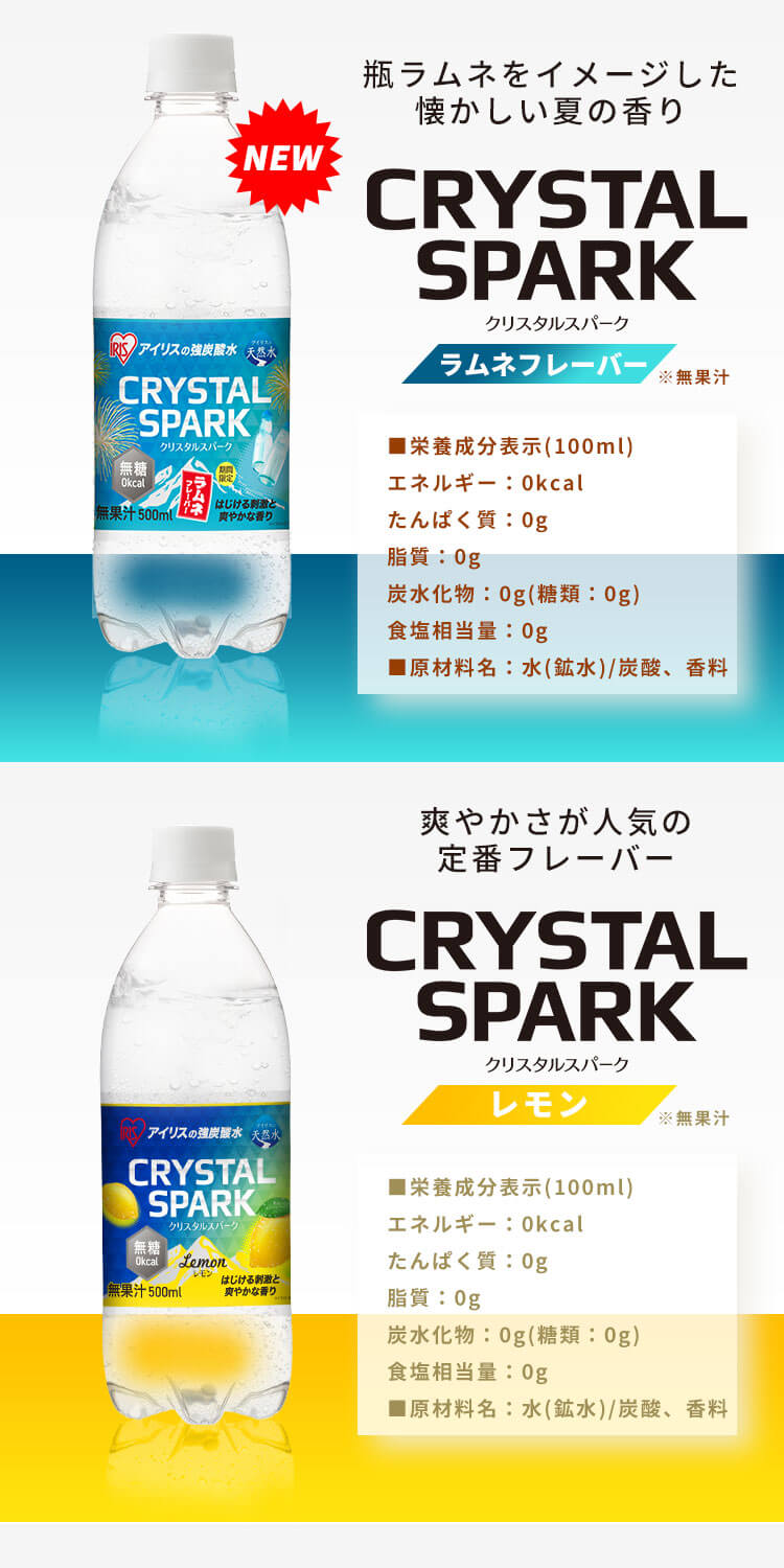 【24本入り】【48本入り】CRYSTAL SPARK クリスタルスパーク 500ml 全3種 312012│アイリスプラザ│アイリスオーヤマ公式通販サイト